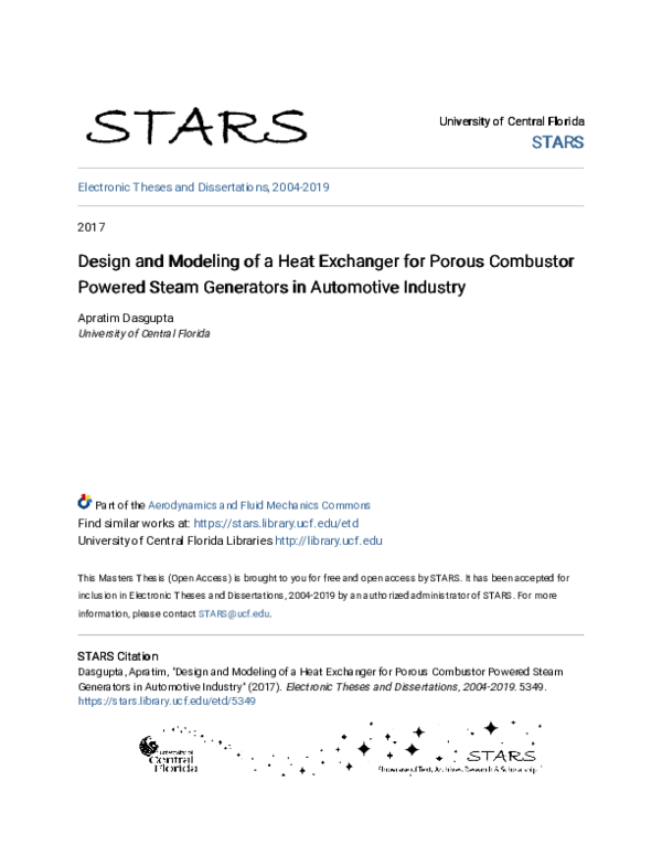 (PDF) Design and Modeling of a Heat Exchanger for Porous Combustor ...
