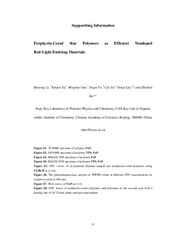 (PDF) Porphyrin-Cored Star Polymers as Efficient Nondoped Red Light-Emitting Materials