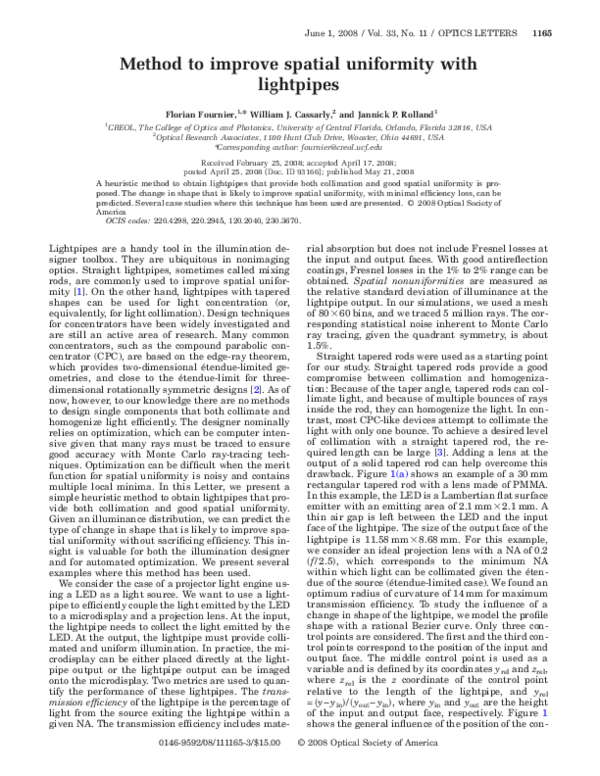 (PDF) Method to improve spatial uniformity with lightpipes