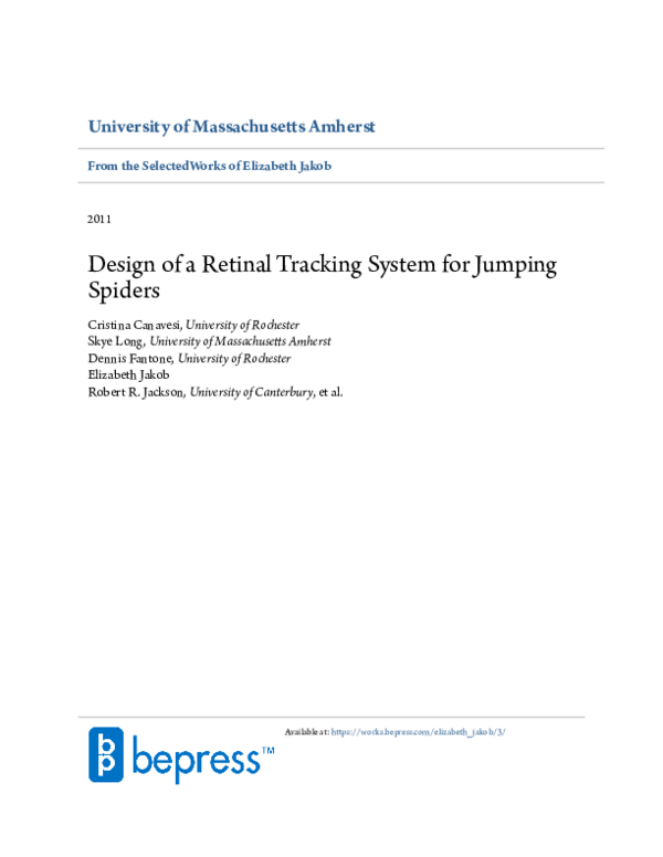(PDF) Design of a retinal tracking system for jumping spiders