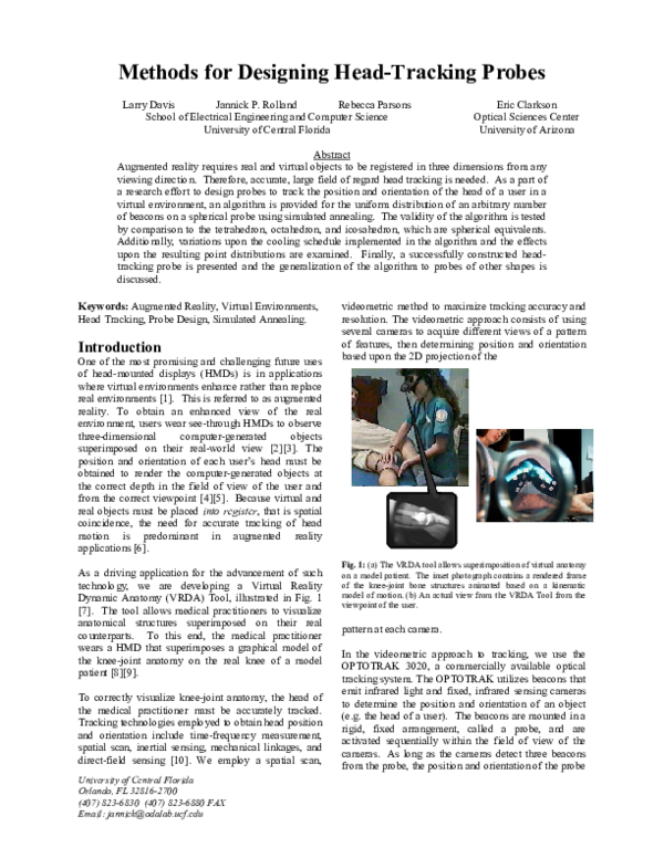 (PDF) Methods for Designing Head-Tracking Probes
