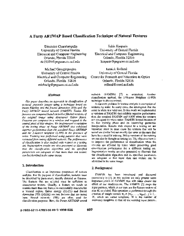 (PDF) A fuzzy ARTMAP based classification technique of natural textures