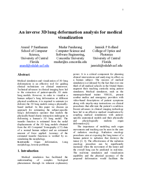 (PDF) An inverse 3D lung deformation analysis for medical visualization