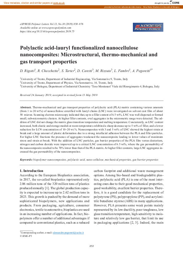 (PDF) Polylactic acid-lauryl functionalized nanocellulose ...