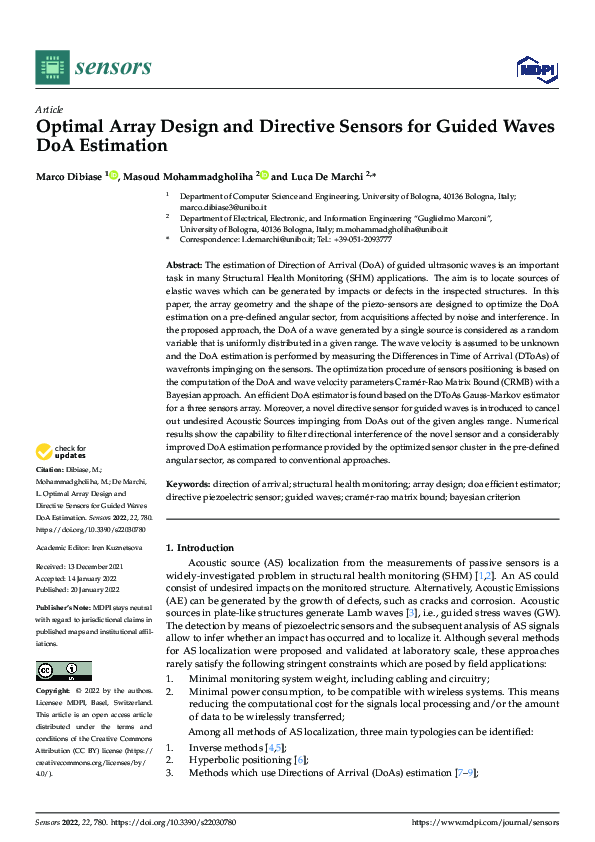 Pdf Optimal Array Design And Directive Sensors For Guided Waves Doa Estimation