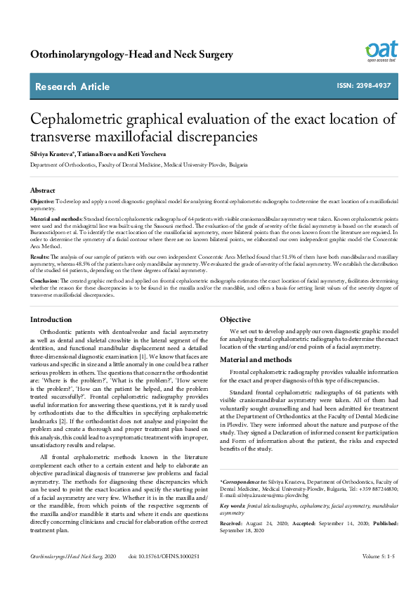 (PDF) Cephalometric graphical evaluation of the exact location of ...