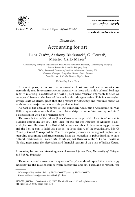 (PDF) Accounting for art