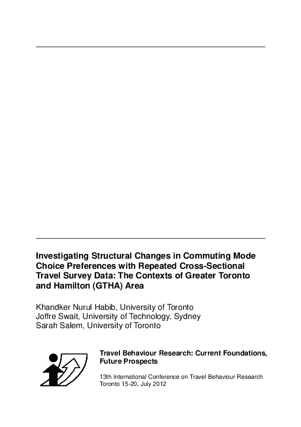 (PDF) Investigating Structural Changes in Commuting Mode Choice Preferences with Repeated Cross ...
