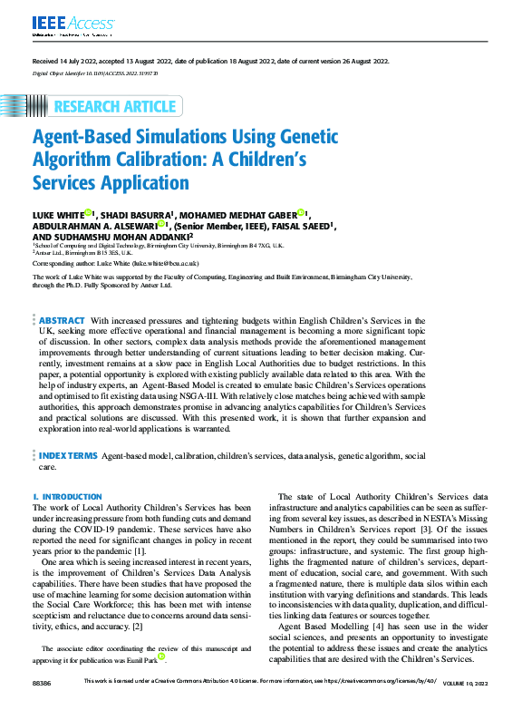 Pdf Agent Based Simulations Using Genetic Algorithm Calibration A