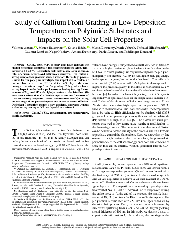 (PDF) Study of Gallium Front Grading at Low Deposition Temperature on ...
