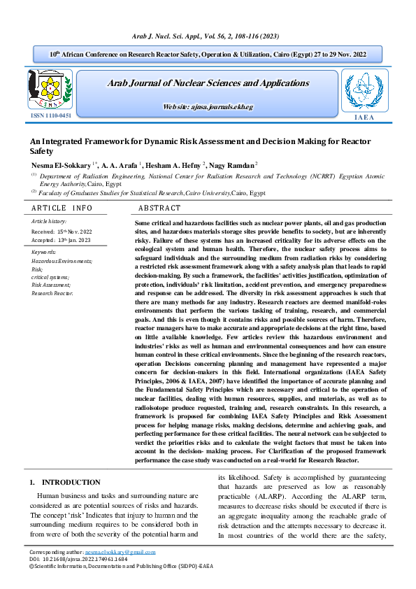 (PDF) An Integrated Framework for Dynamic Risk Assessment and Decision ...