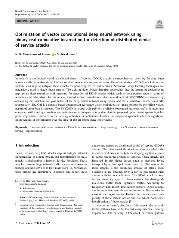(PDF) Optimization of vector convolutional deep neural network using binary real cumulative ...