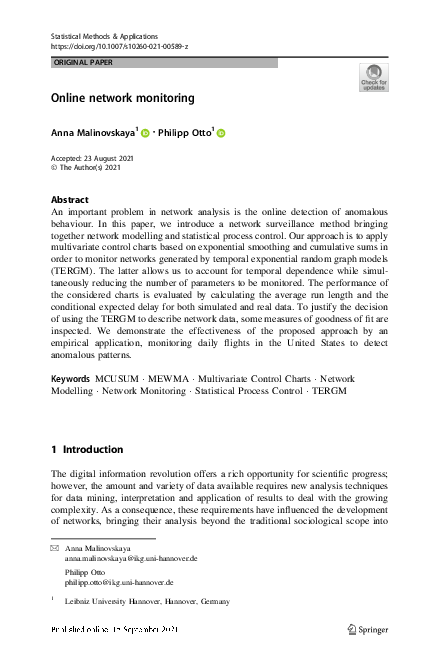 (PDF) Online network monitoring