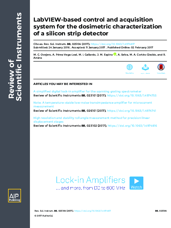(PDF) LabVIEW-based control and acquisition system for the dosimetric characterization of a ...