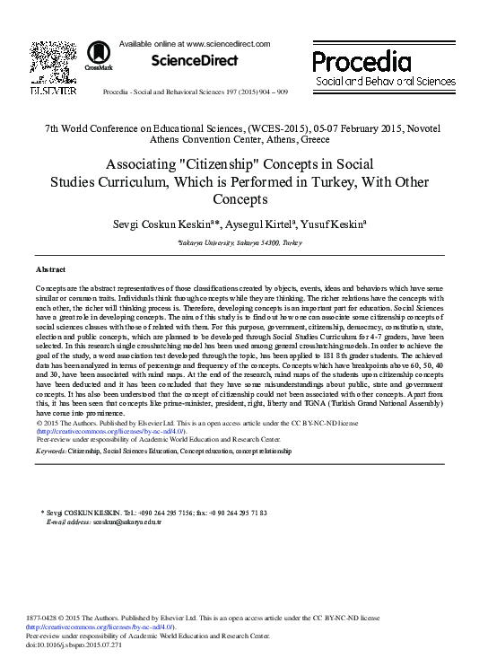 (PDF) Associating “Citizenship” Concepts in Social Studies Curriculum ...