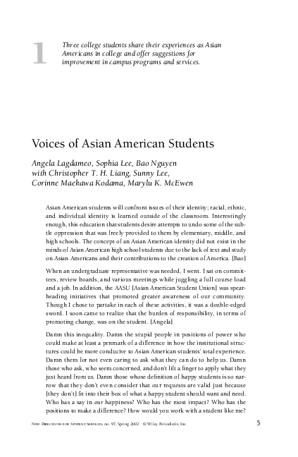 (PDF) Voices of Asian American Students