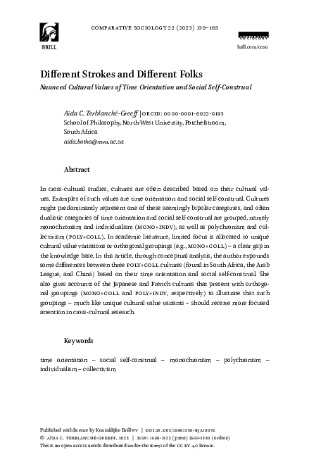 (PDF) Different Strokes and Different Folks Nuanced Cultural Values of ...