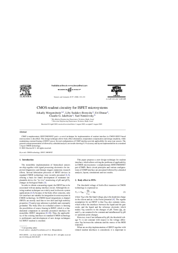 (PDF) CMOS readout circuitry for ISFET microsystems