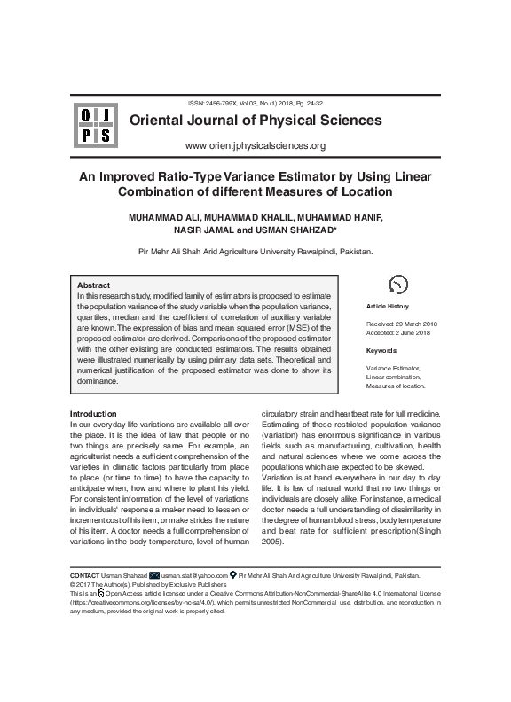 Pdf An Improved Ratio Type Variance Estimator By Using Linear