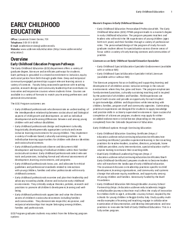 (PDF) Early Childhood Education
