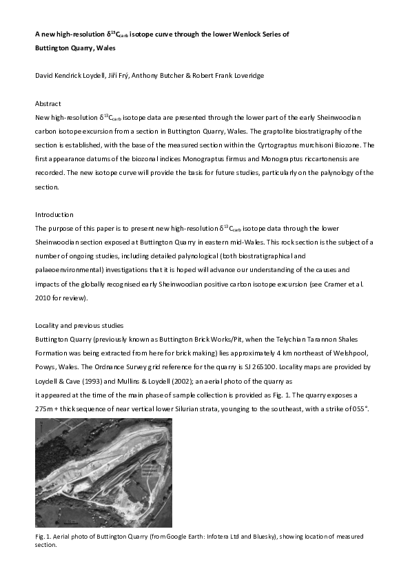 (PDF) A new high-resolution δ13Ccarb isotope curve through the lower ...