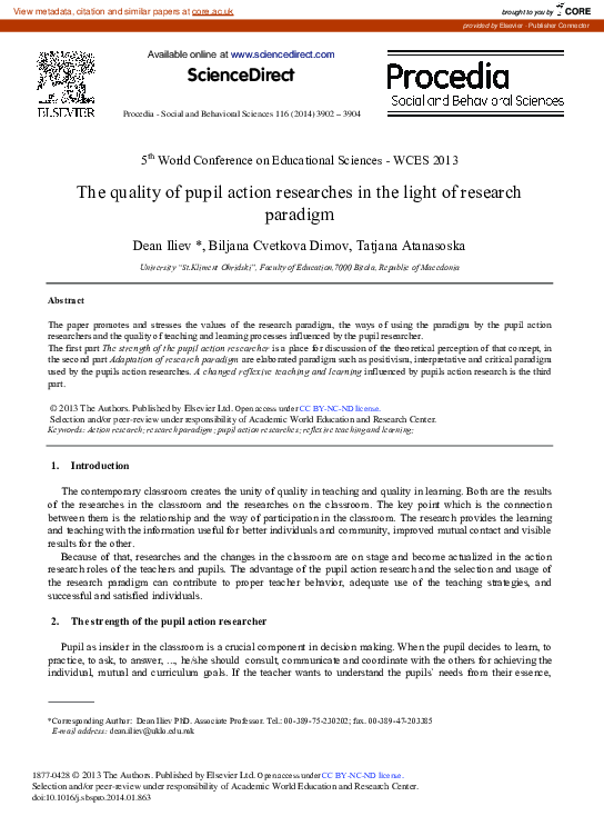 (PDF) The Quality of Pupil Action Researches in the Light of Research ...