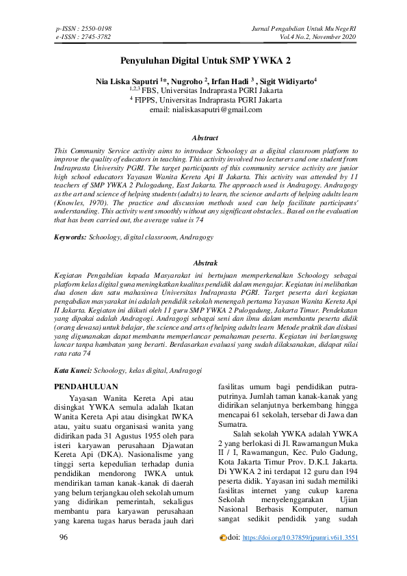 (PDF) Penyuluhan Digital Untuk SMP YWKA 2