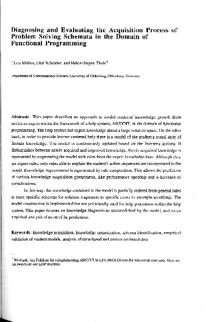 (PDF) Diagnosing and Evaluating the Acquisition Process of Problem ...
