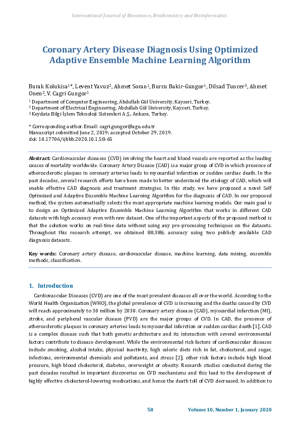 (PDF) Coronary Artery Disease Diagnosis Using Optimized Adaptive Ensemble Machine Learning Algorithm