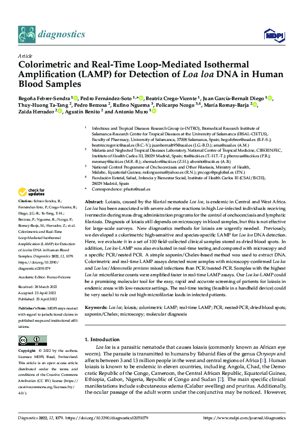 (PDF) Colorimetric and Real-Time Loop-Mediated Isothermal Amplification (LAMP) for Detection of ...