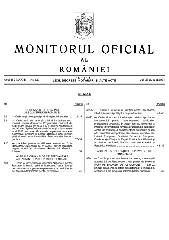(PDF) Monitorul Oficial Partea I nr 820