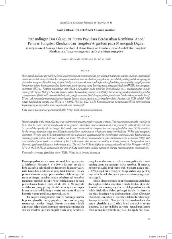 (PDF) Perbandingan Dos Glandular Purata Payudara Berdasarkan Kombinasi ...
