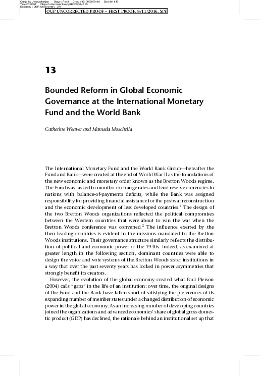 (PDF) Bounded Reform in Global Economic Governance at the International ...