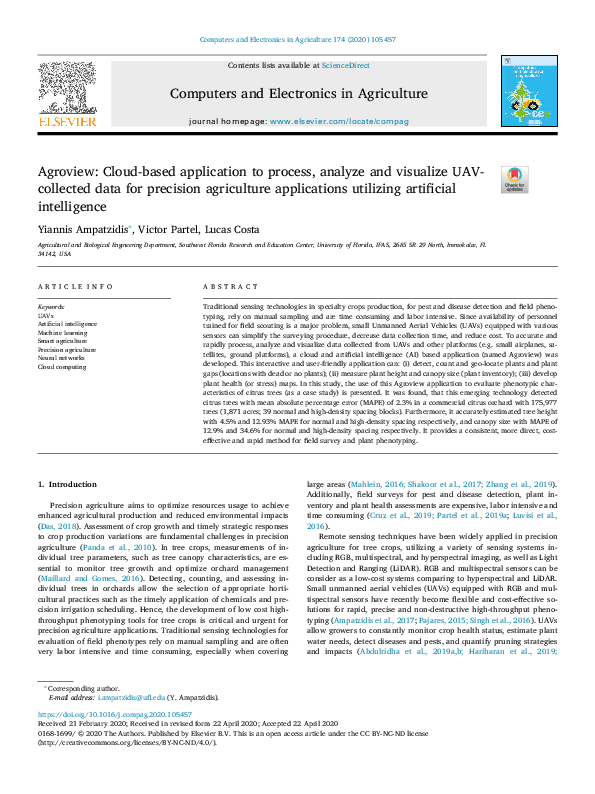 (PDF) Agroview: Cloud-based application to process, analyze and visualize UAV-collected data for ...