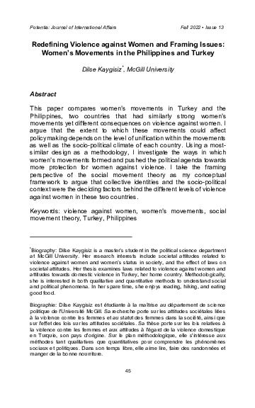 (PDF) Redefining Violence against Women and Framing Issues