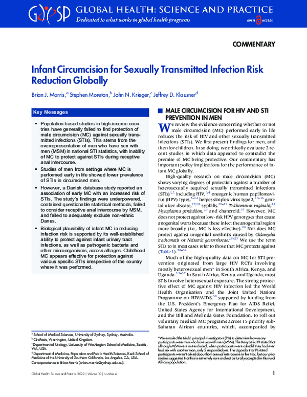 (PDF) Infant Circumcision for Sexually Transmitted Infection Risk ...