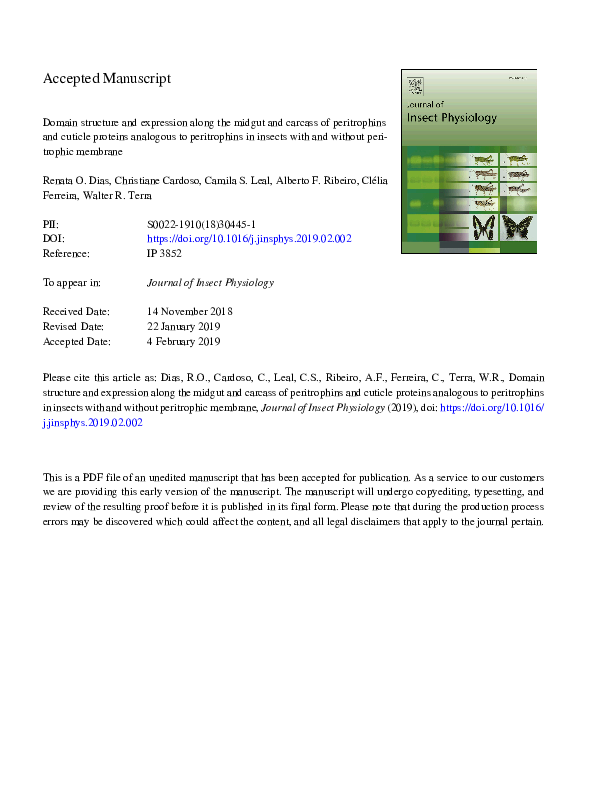 (PDF) Domain structure and expression along the midgut and carcass of ...