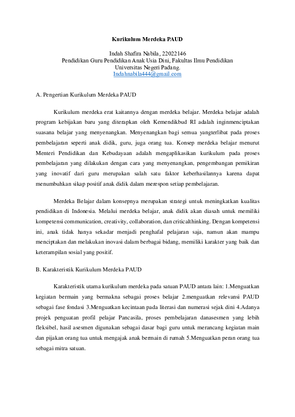 (PDF) Kurikulum Merdeka PAUD