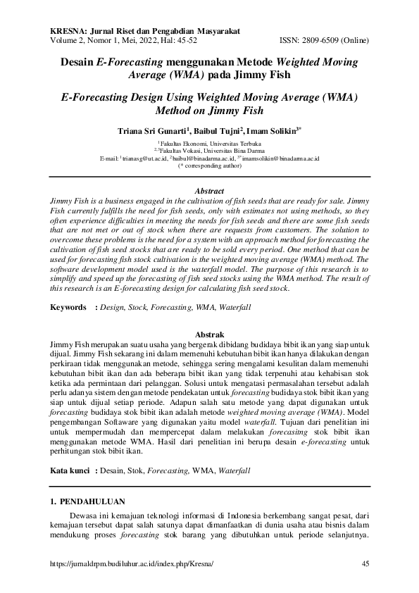 (PDF) Desain E-Forecasting Menggunakan Metode Weighted Moving Average ...