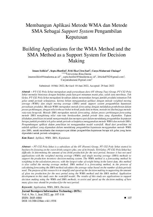 (PDF) Membangun Aplikasi Metode WMA dan Metode SMA Sebagai Support ...