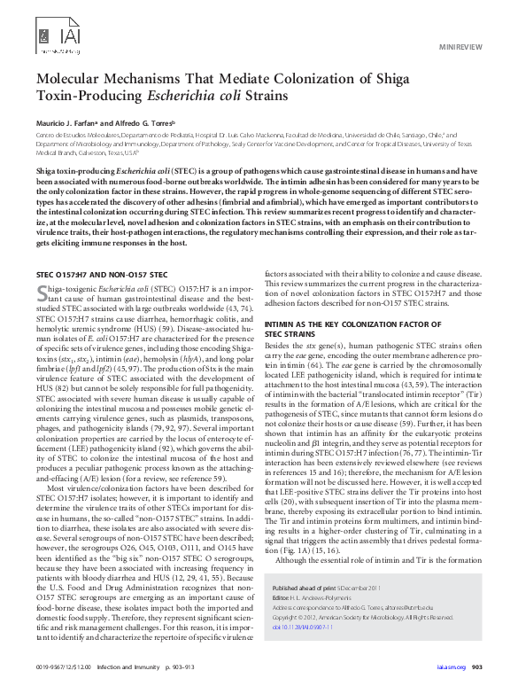 (PDF) Molecular Mechanisms That Mediate Colonization of Shiga Toxin ...