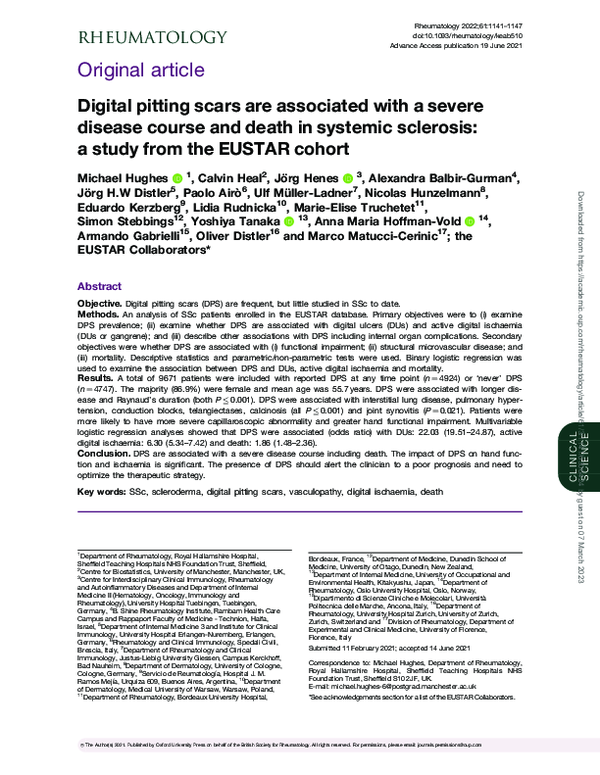 (PDF) Digital pitting scars are associated with a severe disease course ...