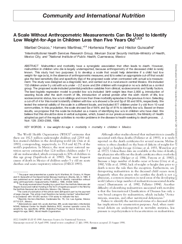 (PDF) A Scale Without Anthropometric Measurements Can Be Used to ...