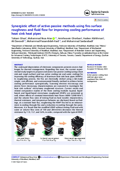 (PDF) Synergistic effect of active-passive methods using fins surface ...