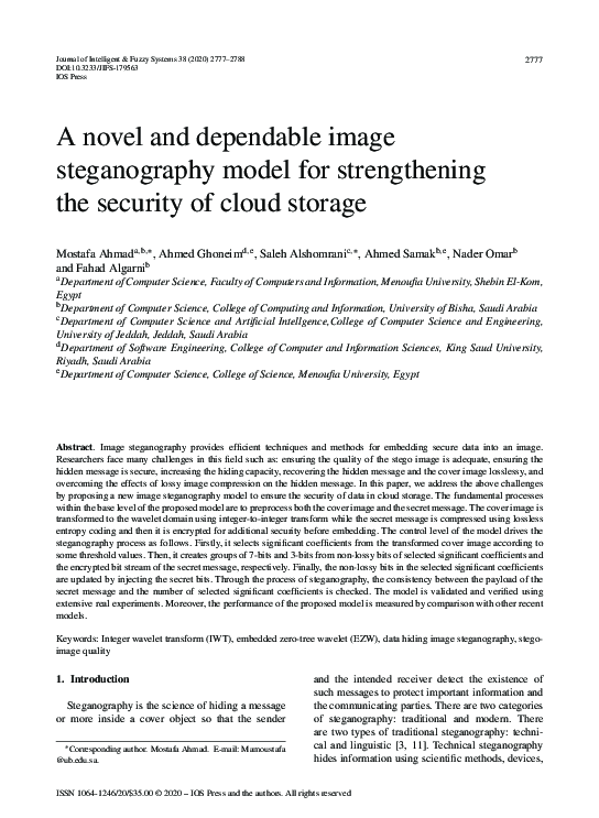 (PDF) A novel and dependable image steganography model for ...