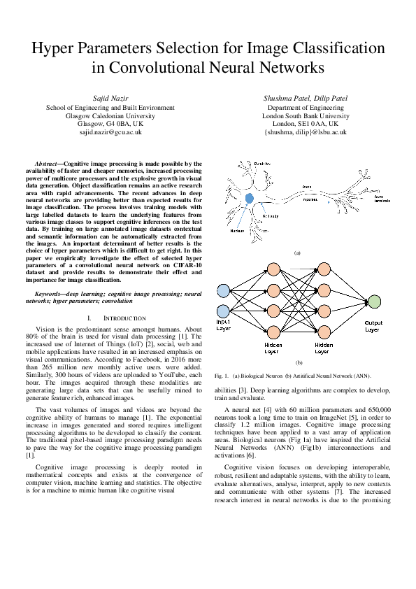 Pdf Hyper Parameters Selection For Image Classification In Convolutional Neural Networks