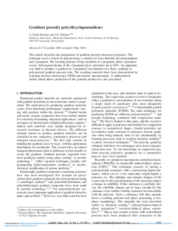 (PDF) Gradient porosity poly(dicyclopentadiene)