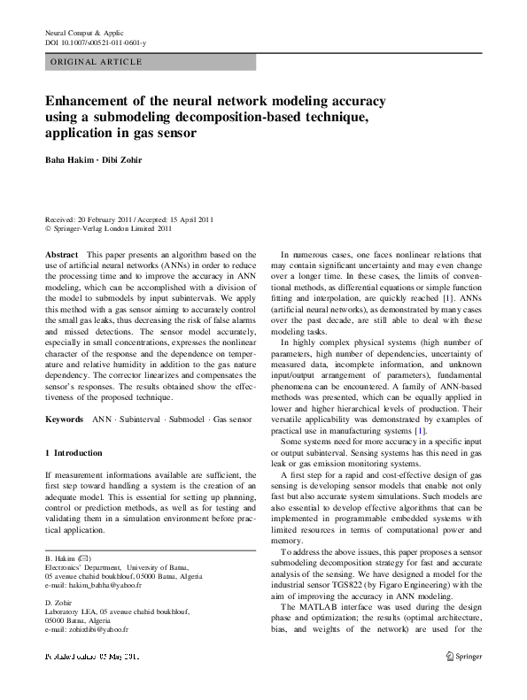 (PDF) Enhancement of the neural network modeling accuracy using a submodeling decomposition ...
