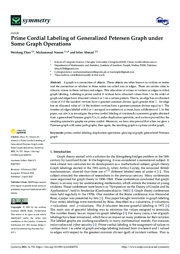 (PDF) Prime Cordial Labeling of Generalized Petersen Graph under Some ...