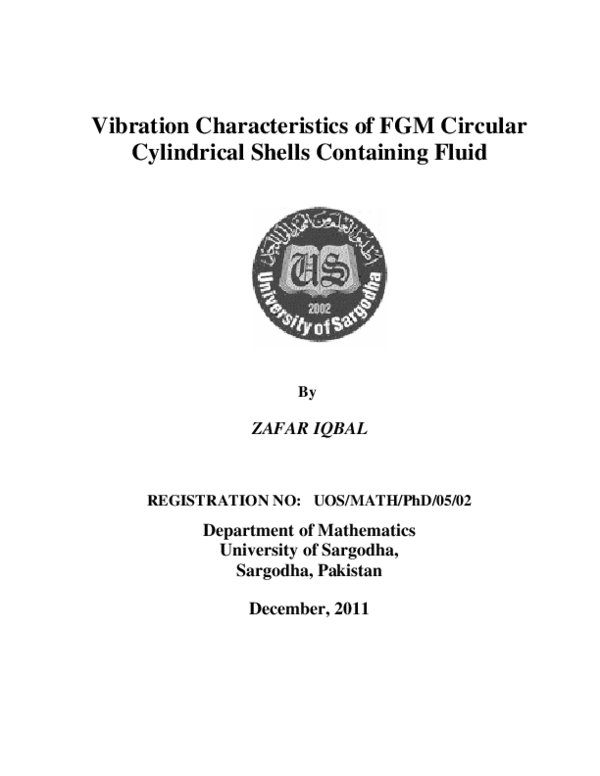 Pdf Vibration Characteristics Of Fgm Circular Cylindrical Shells Using Wave Propagation Approach